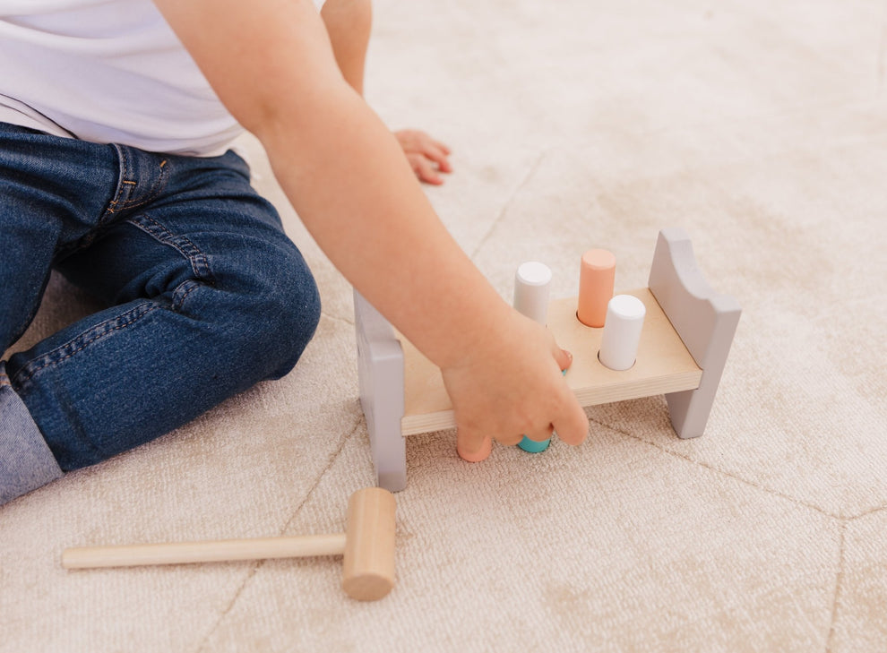 Wooden Hammer Toy for Toddlers – Safe Montessori Play AU – Bubs Universe